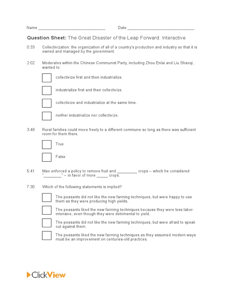 Great Leap Forward: Key Questions & Insights | PDF
