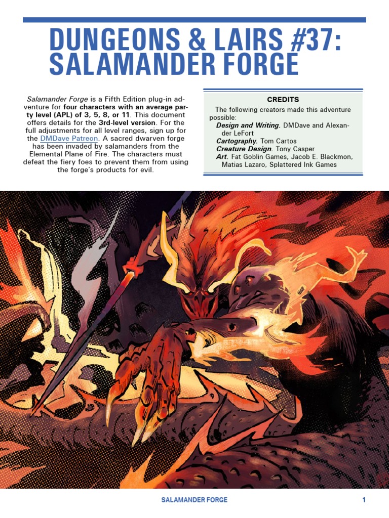 DMDave - Dungeons & Lairs 37 - Salamander Forge - Free Version | PDF ... DMDave - Dungeons & Lairs 37 - Salamander Forge - Free Version | PDF ...