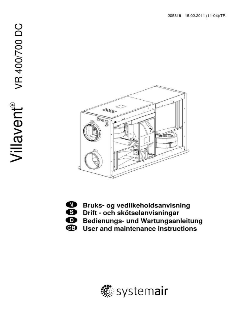 VR 400&700 DC Operation and Maintenance Instruction 205819 - 11-04 | PDF
