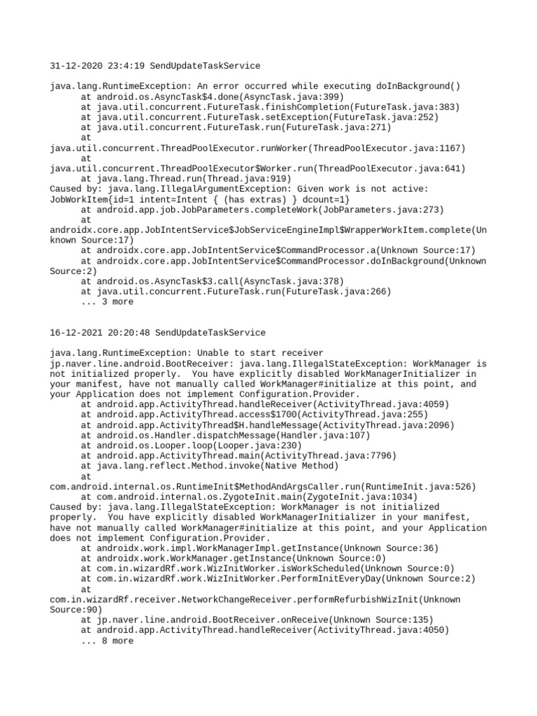 Crash Logs Pdf Java Programming Language Android Operating System