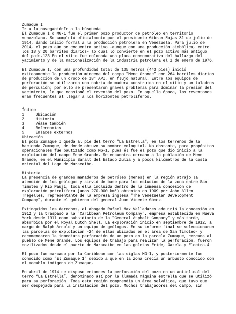 Zumaque 1 | PDF | Petróleo | Venezuela