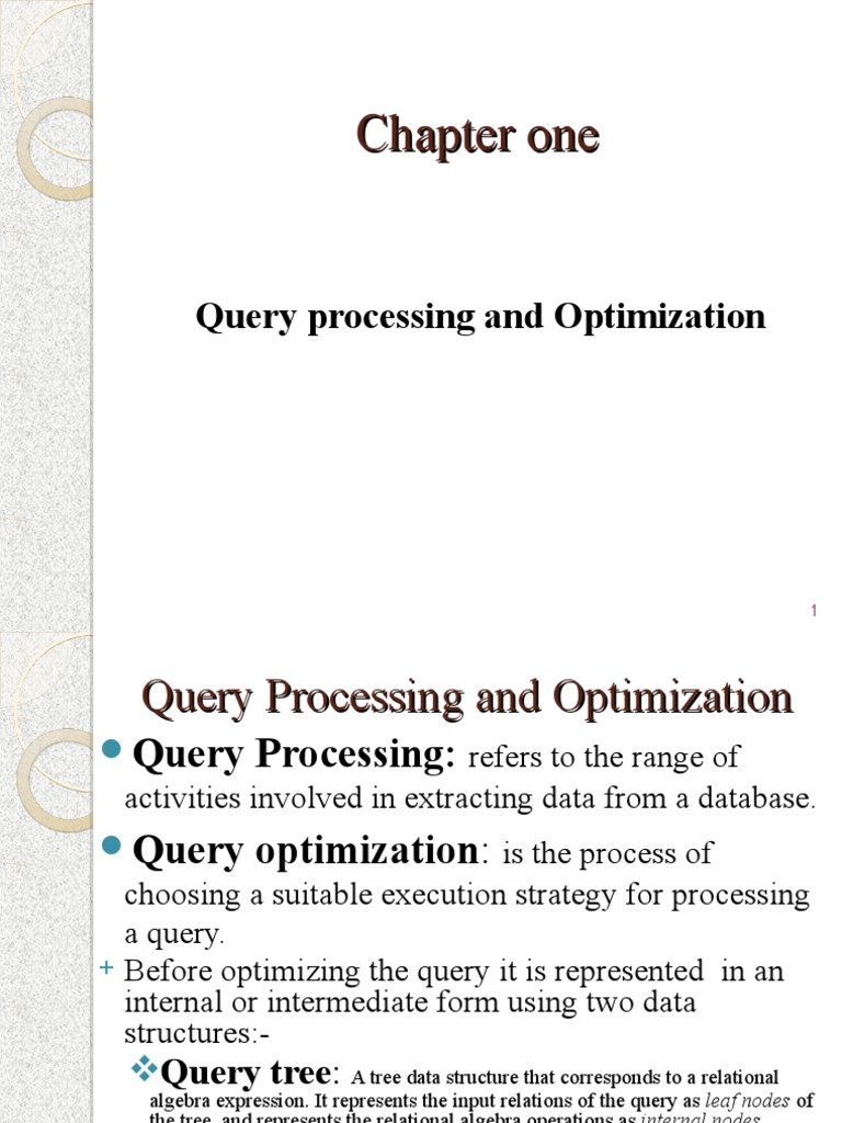 CH 1 Query Processing | PDF | Database Index | Databases CH 1 Query Processing | PDF | Database Index | Databases