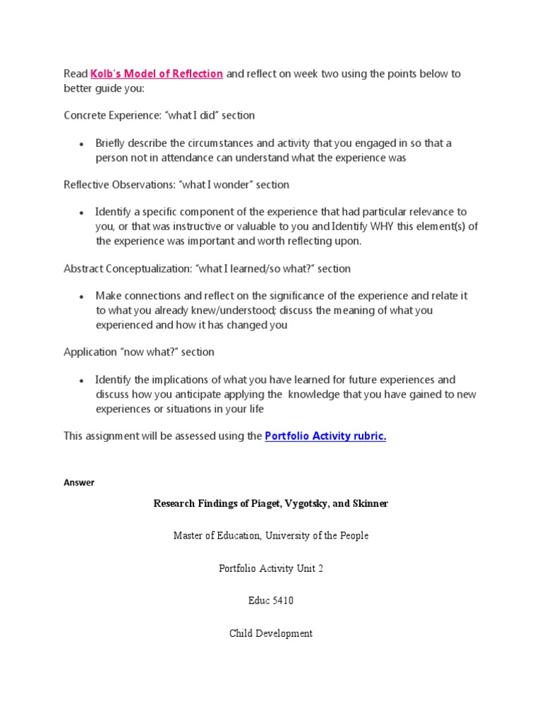 Educ 5410 Unit 2 Portfolio Activity | PDF | Constructivism (Philosophy Of Education) | Learning