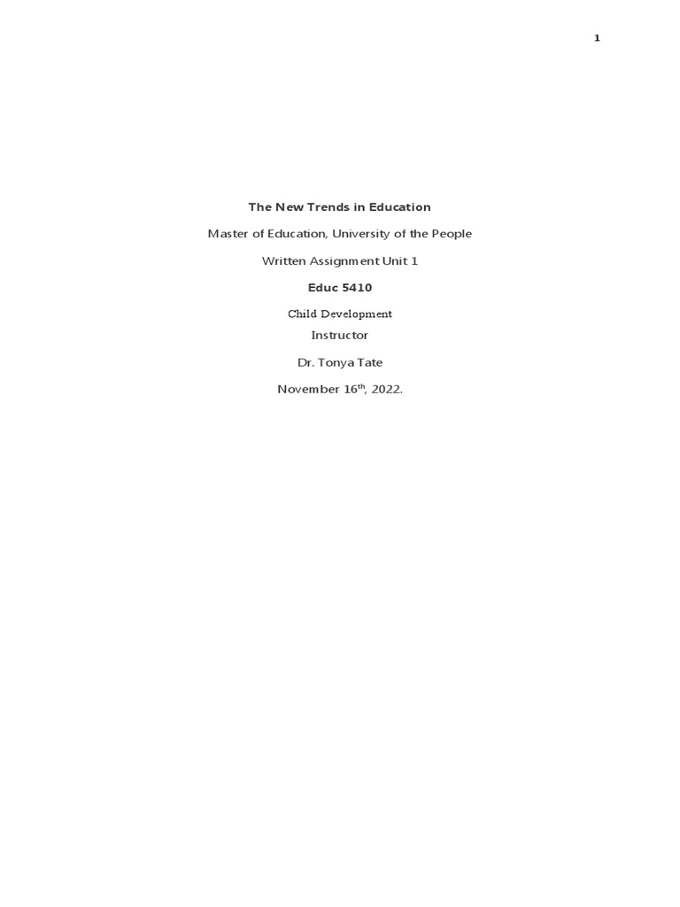Educ 5410 Unit 1 Written Assignment | Download Free PDF ...