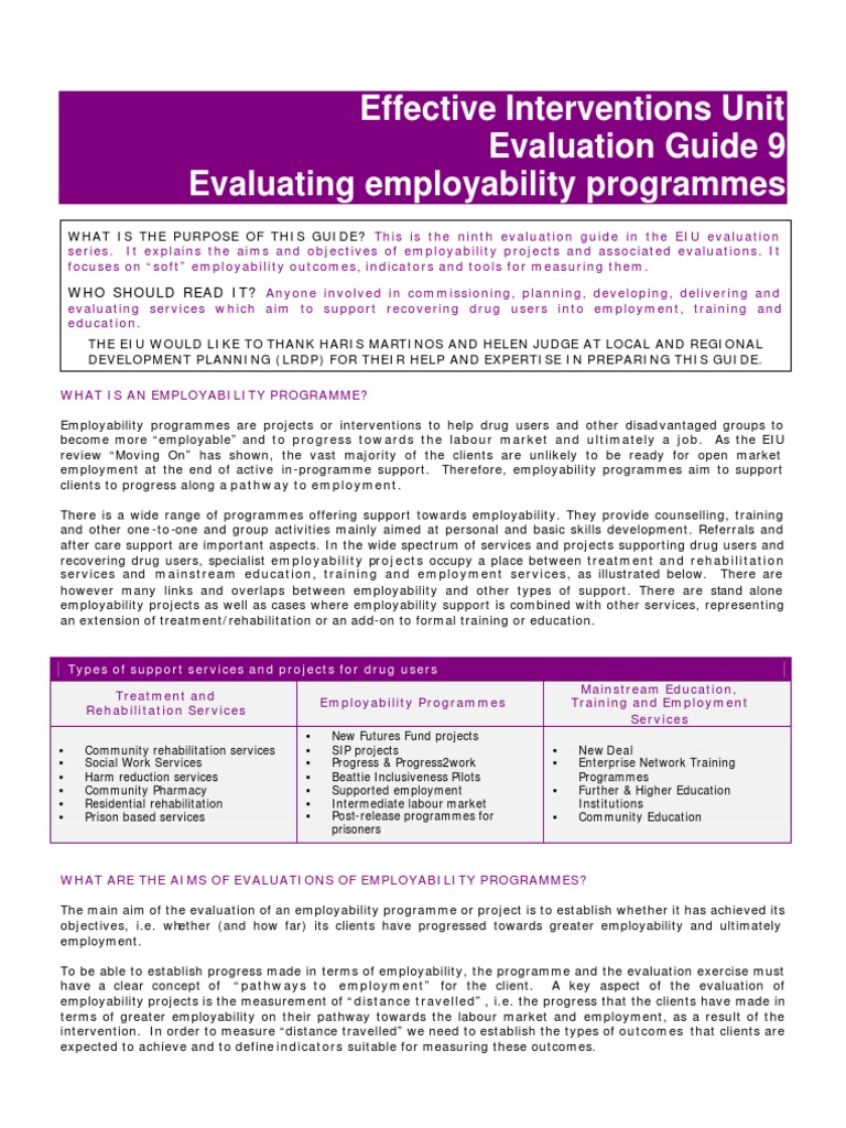 Effective Interventions Unit Evaluation Guide 9 Evaluating ...