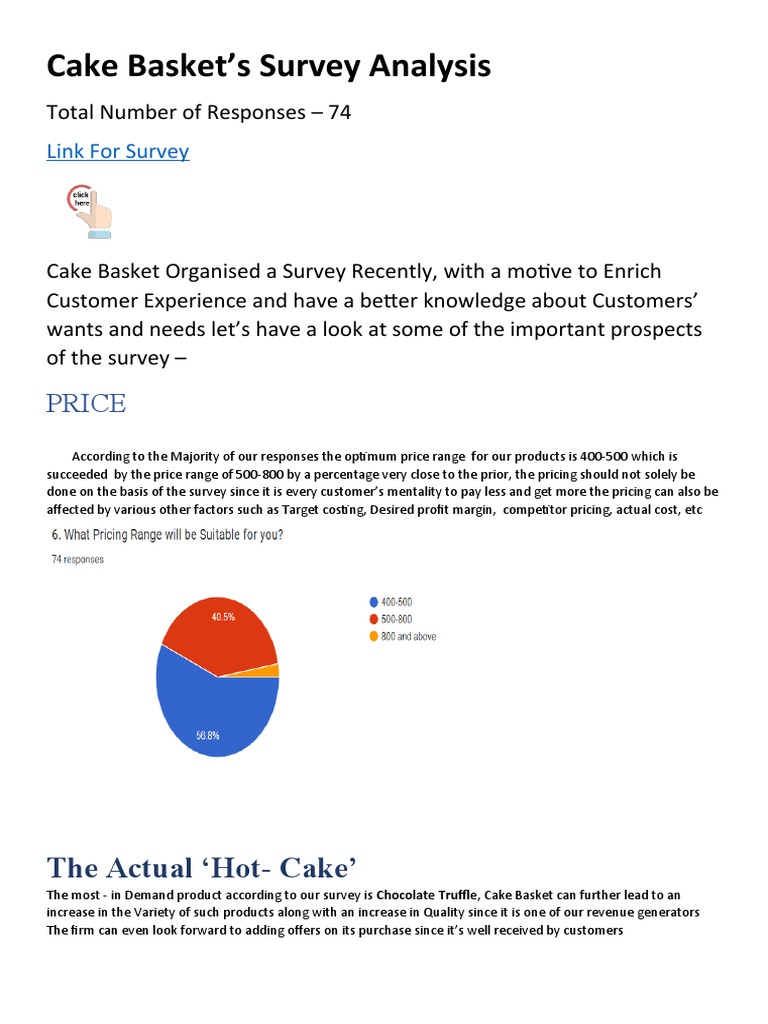 Cake Basket Survey Analysis | PDF | Pricing | Prices