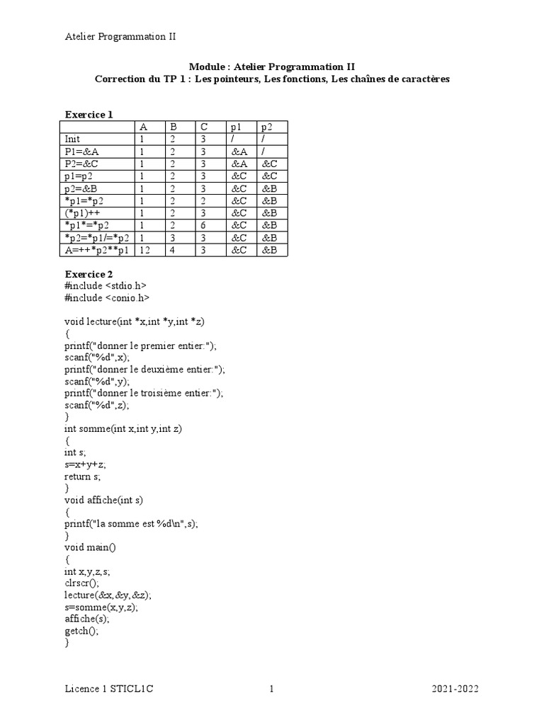 Correction Du TP 1 Atelier Prog II | PDF | Bibliothèque logicielle | Logiciel