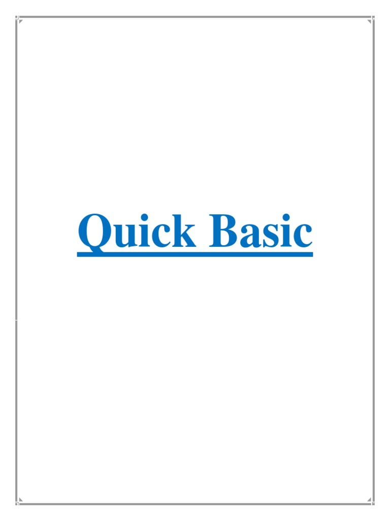 Quick Basic | PDF