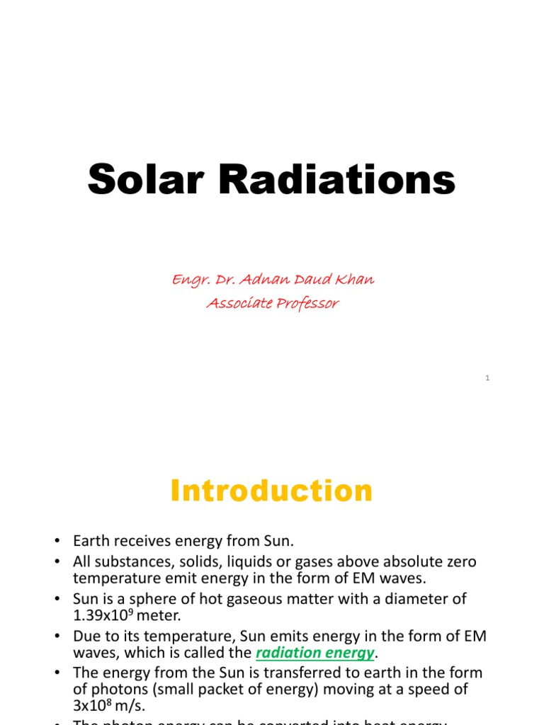 Solar Radiations | PDF | Equator | Earth