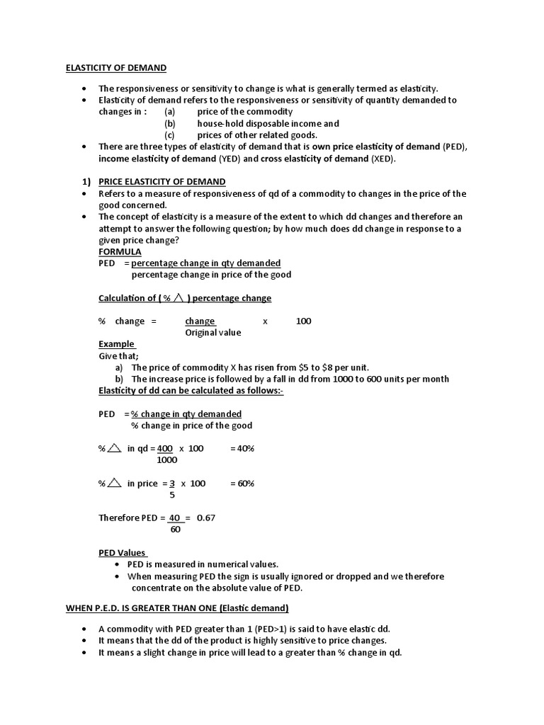 Understanding Elasticity of Demand | PDF | Elasticity (Economics ...