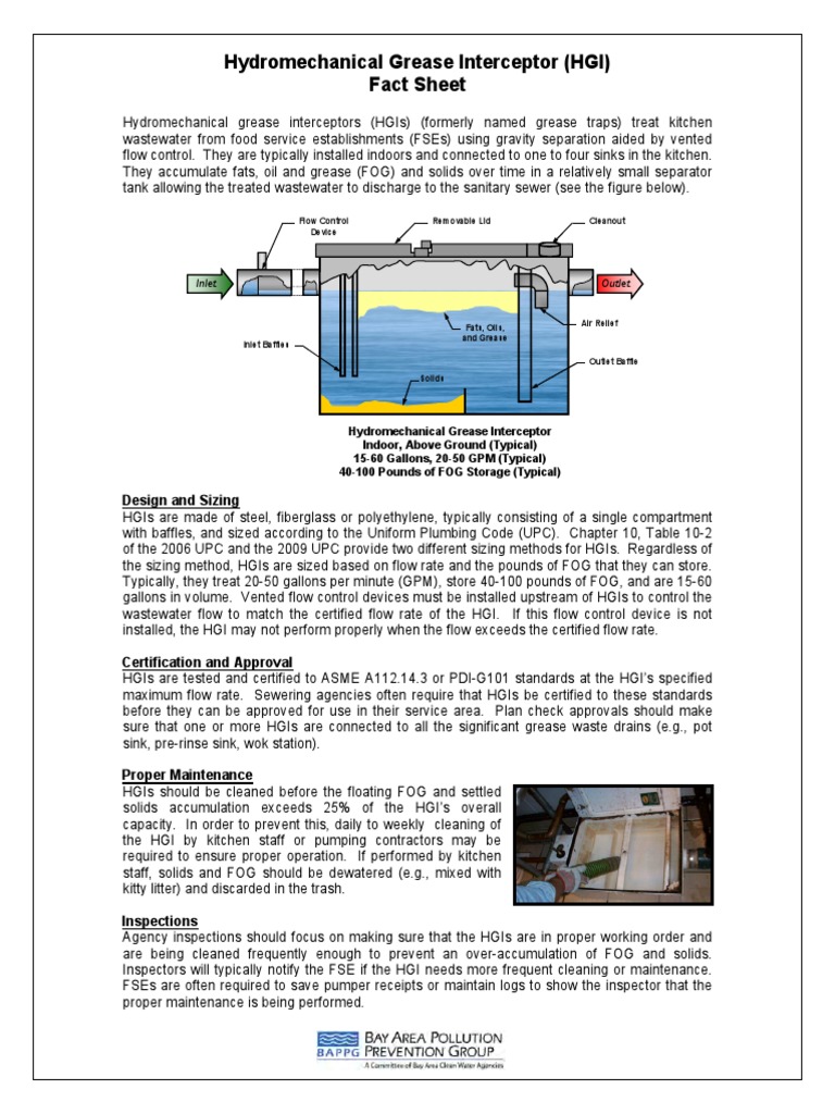 Hydromechanical Grease Interceptor Guide | PDF | Hydraulic Engineering ...