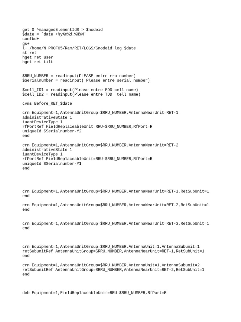 4-Port - RFS (Antenna) - Multi Ret - Script | PDF | Telecommunications | Telecommunications ...