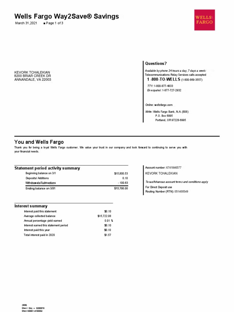 Wellsfargo Current | PDF | Fee | Transaction Account
