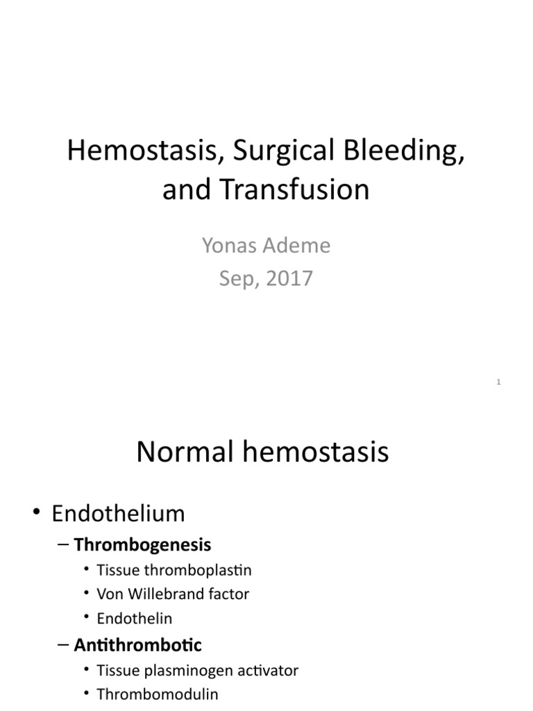 7.hemostasis, Surgical Bleeding | PDF | Coagulation | Platelet