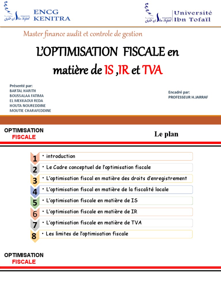 8-L'optimisation Fiscale | PDF | Impôts | Taxe d'entreprise