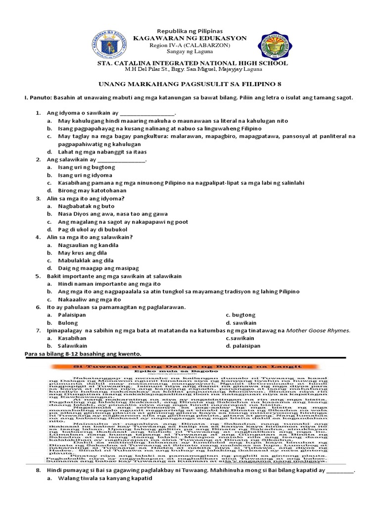 Filipino 8 Q1 | PDF