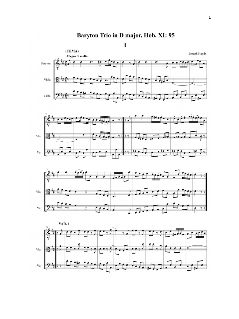 Haydn Barytontrio1-Hob XI 95 IMSLP | PDF