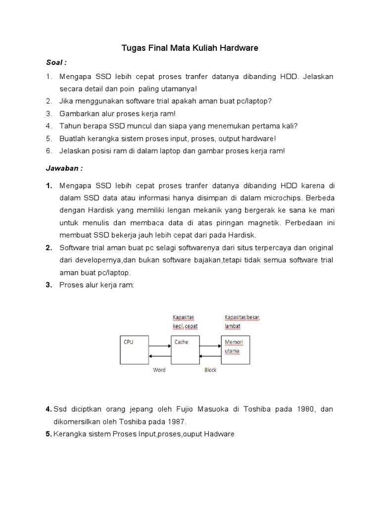 Tugas Final Mata Kuliah Hardware | PDF | Komputer