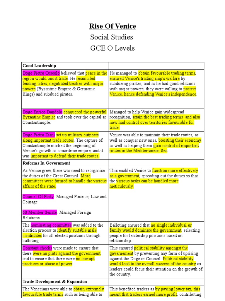 Rise of Venice | PDF | Republic Of Venice | Galley