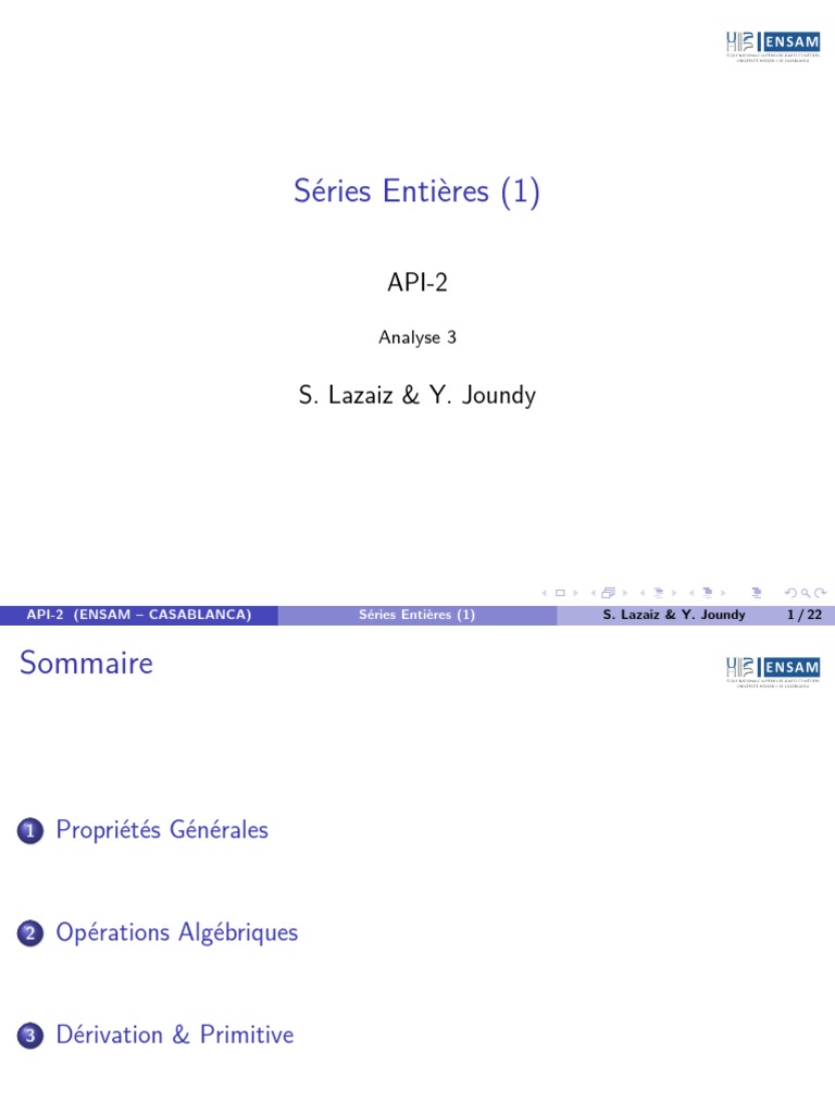 Séries Entières | PDF | Série entière | Mathématiques