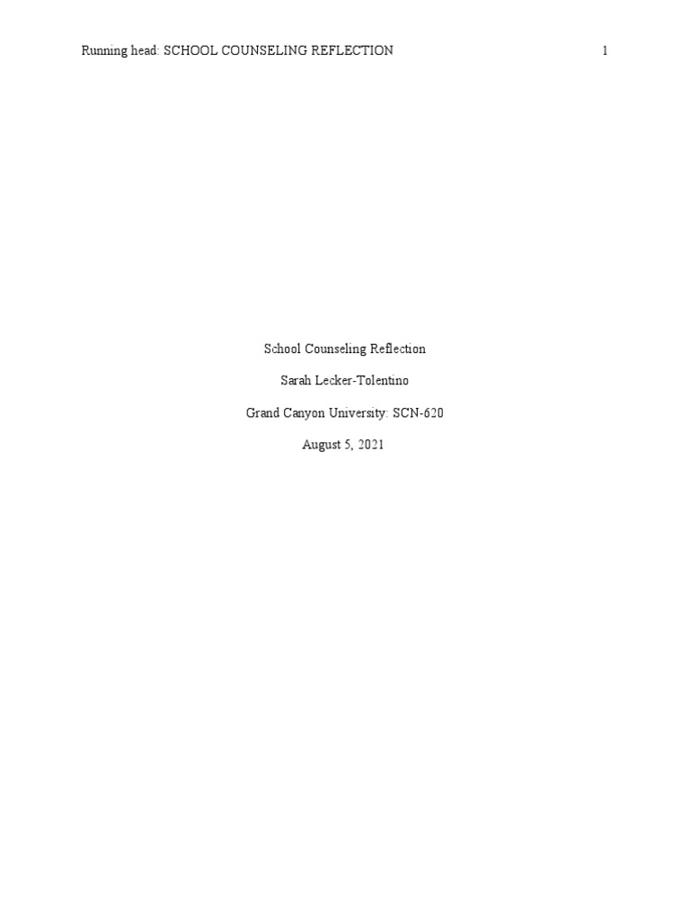 scn620 Reflection Sarahlt | PDF | School Counselor | Cognition