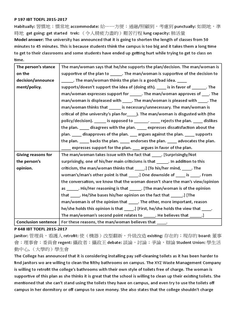 TOEFL Speaking | PDF