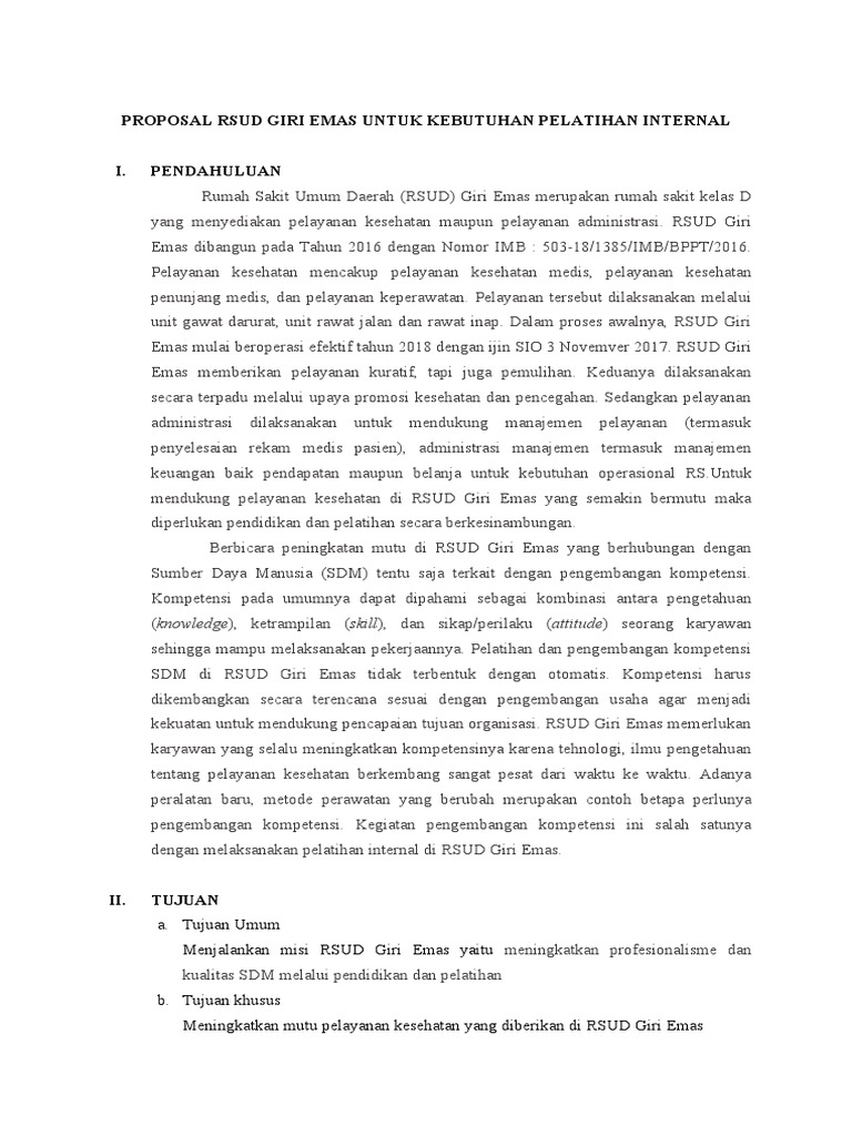 Proposal Pelatihan Oleh PT. Otsuka | PDF