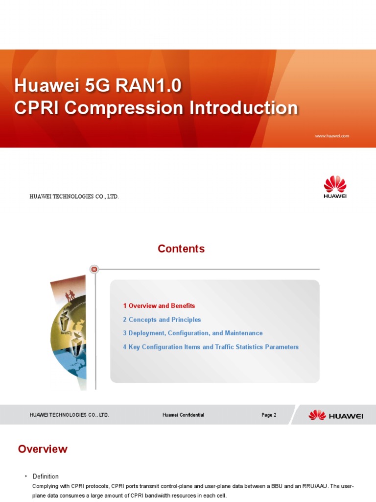 Huawei 5G RAN1.0 CPRI Compression Introduction | PDF ...