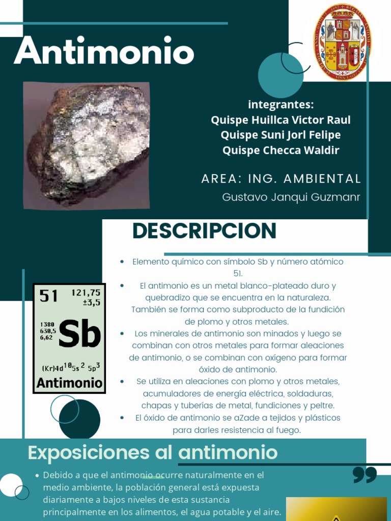 Antimonio | PDF | Ciencias fisicas | Átomos