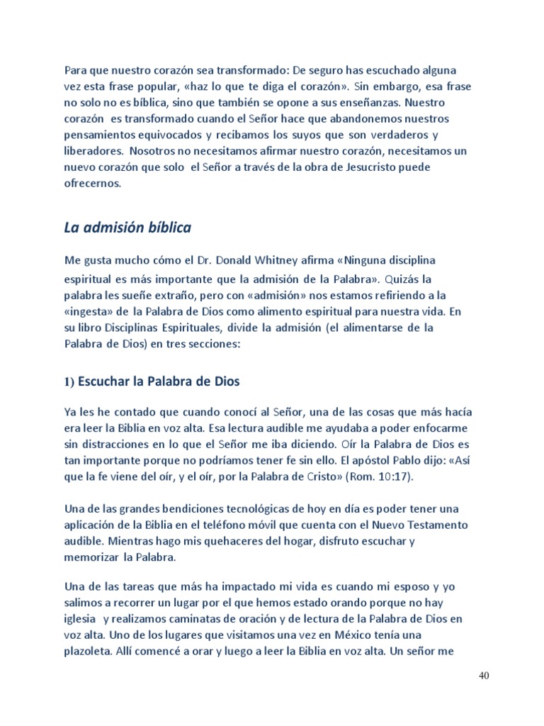 7 Disciplinas Espirituales para La Mujer - 40-42 | PDF | Oración | Biblia