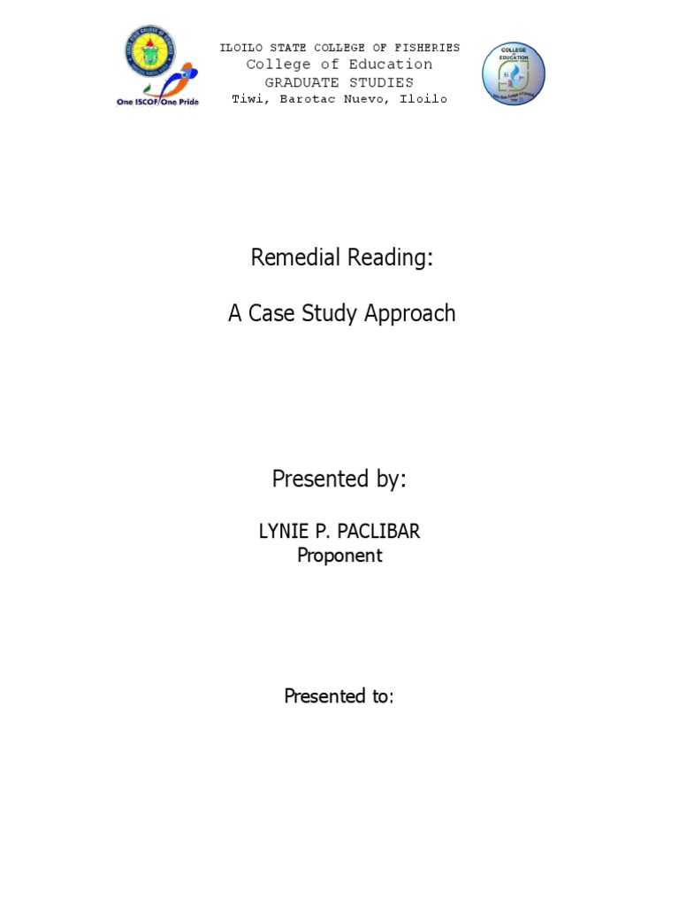 Case Study Remedial Reading | PDF | Teaching Method | Teachers