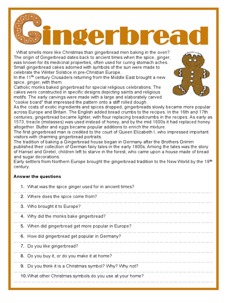 Christmas Ginger Bread - Passage | PDF | Gingerbread | Regional ...