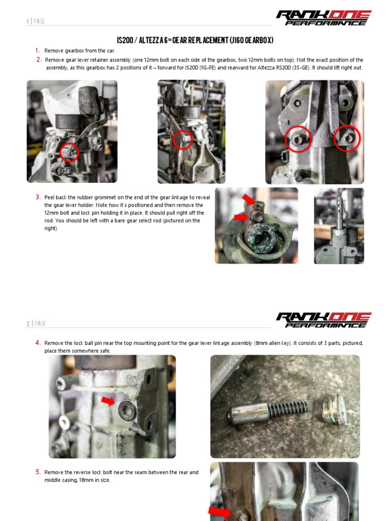 J160 Gearbox 6th Gear Replacement Guide | PDF | Gear | Tools