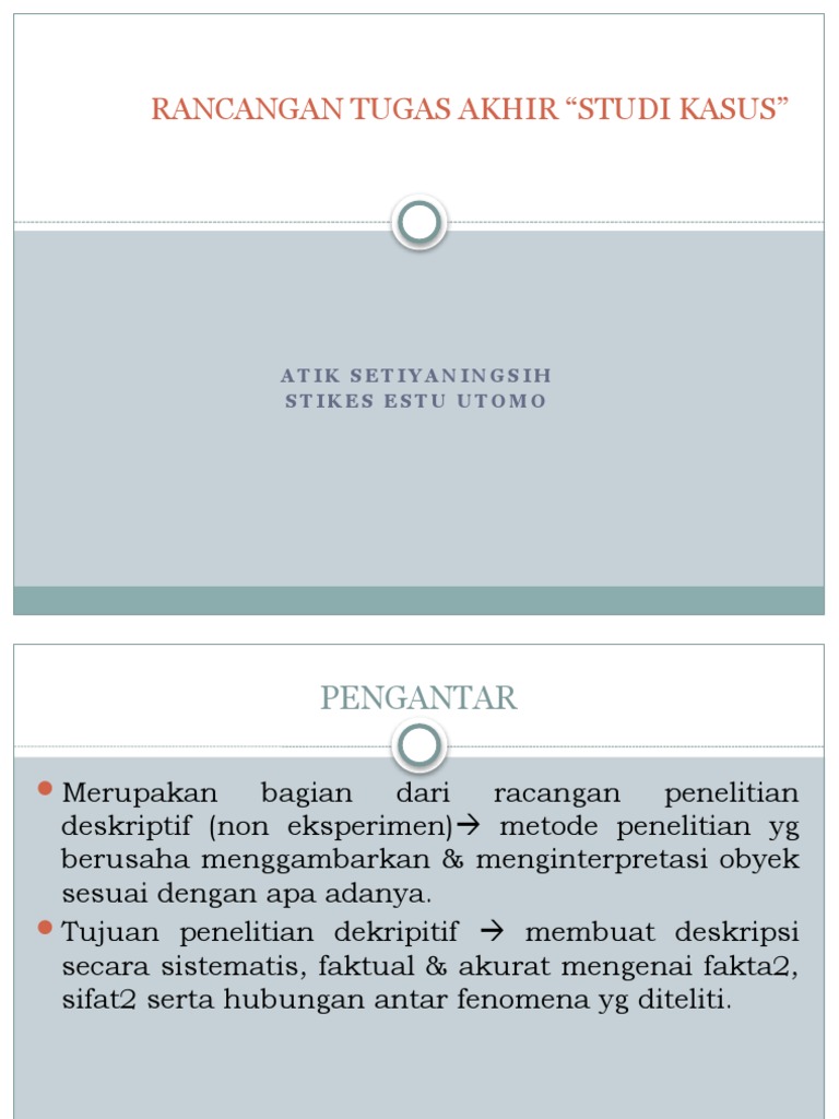 Rancangan Penelitian Studi Kasus Pdf
