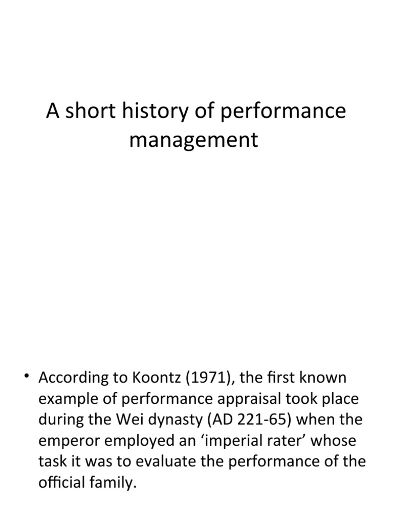 A Short History of Performance Management | PDF | Performance ...