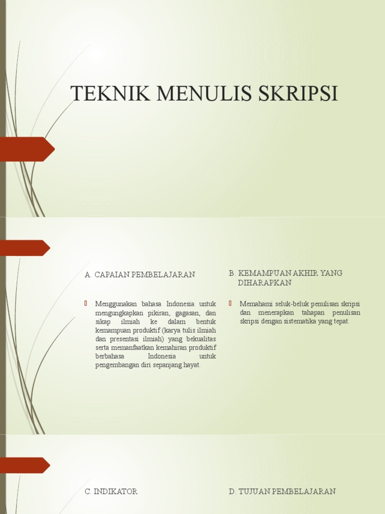 Teknik Menulis Skripsi | PDF