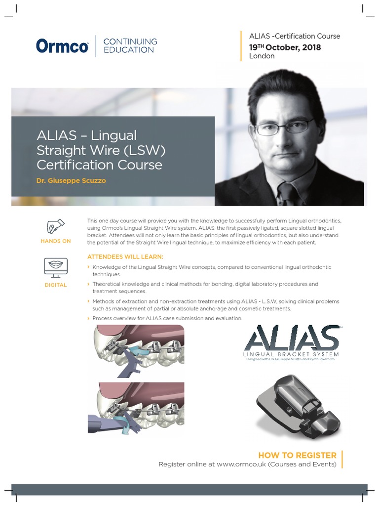 ALIAS Course Flyer | Download Free PDF | Orthodontics | Health Care