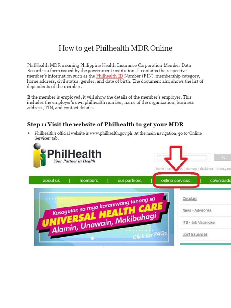 How To Get Philhealth MDR Online | PDF | Birth Certificate