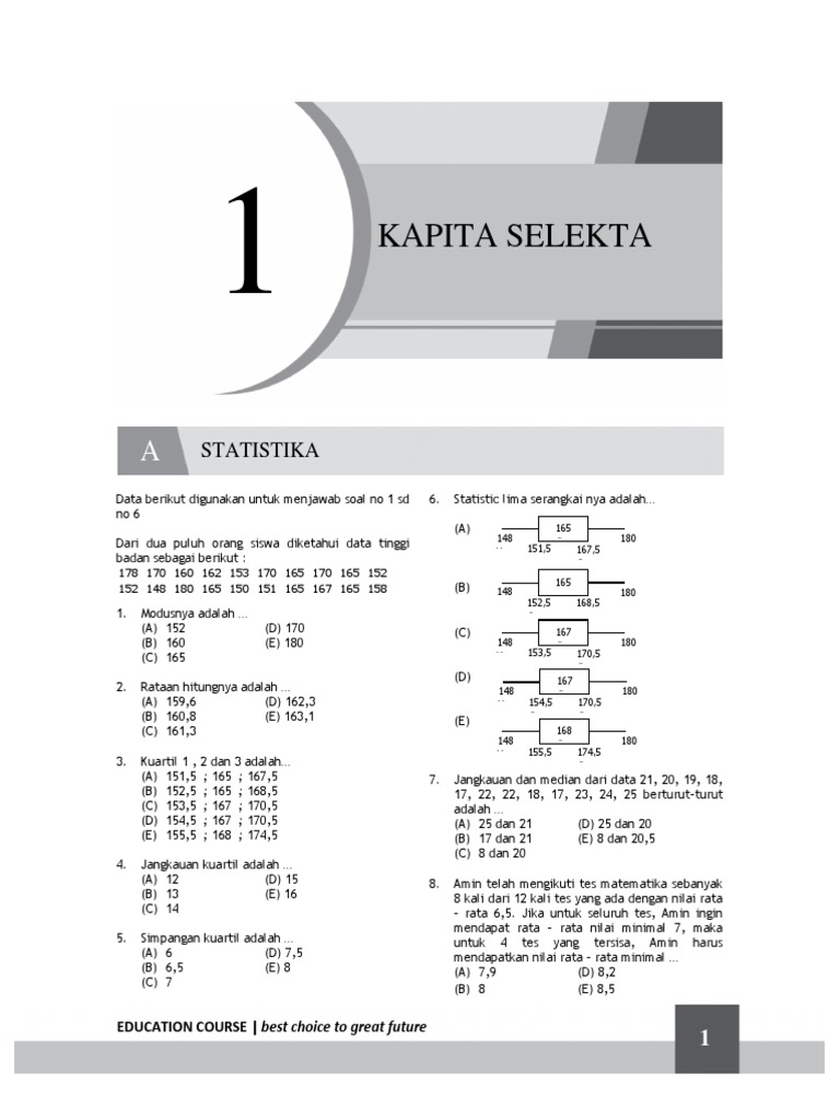 Matematika Statistik Kelas 12 | PDF | Metode & Bahan Ajar