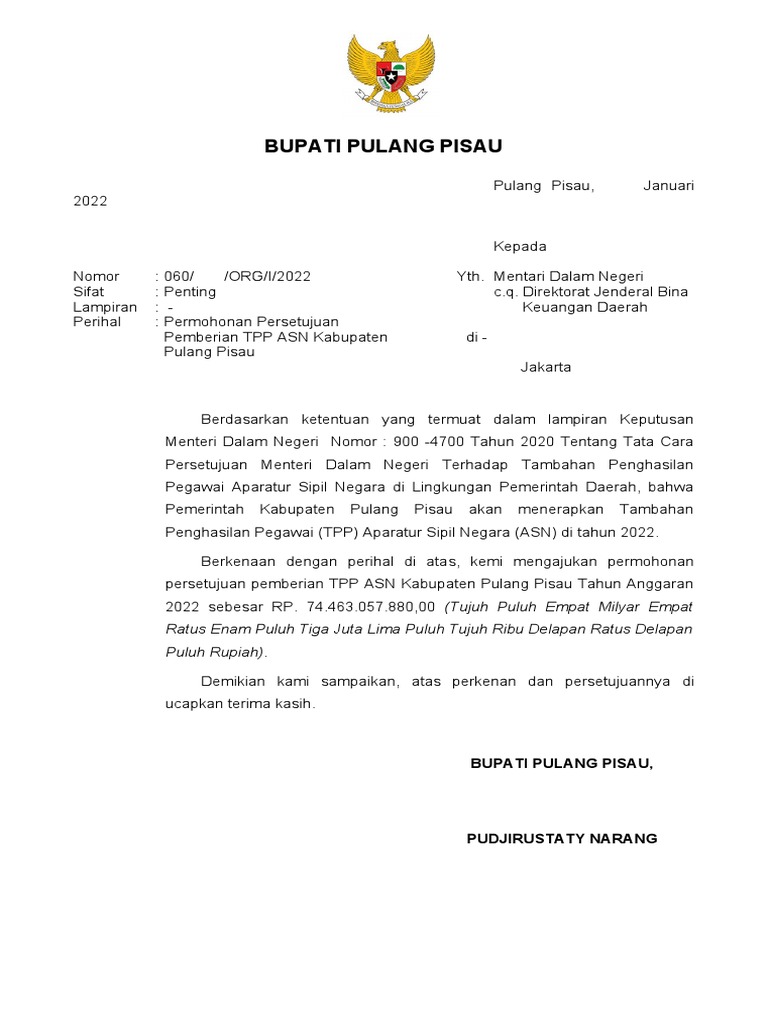 Surat Permohonan Persetujuan TPP | PDF