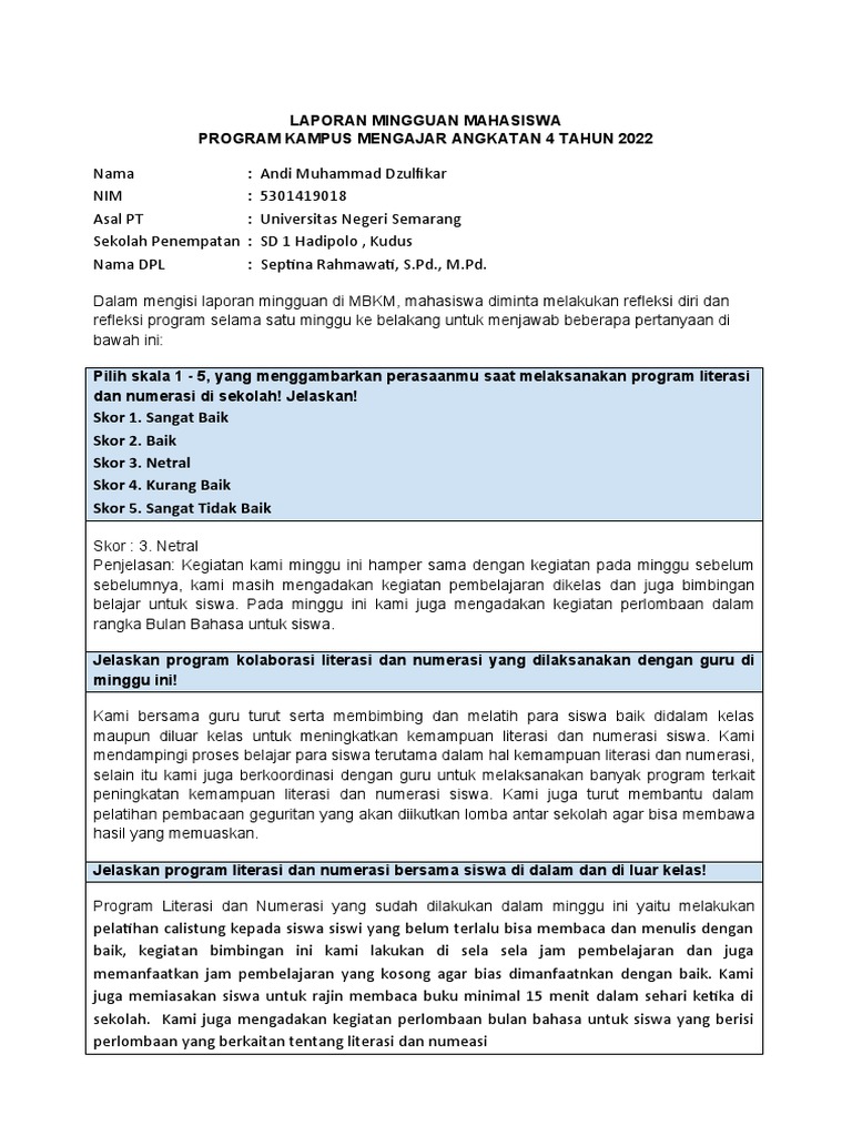 Laporan Minggu Ke 16 Pdf Karier Perkembangan