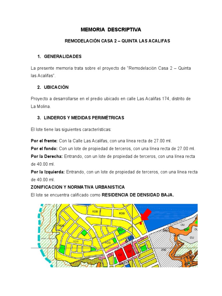 Memoria Descriptiva Arquitectura | PDF