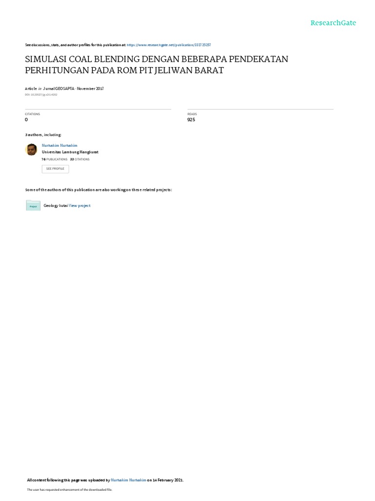 Blending Batubara | PDF