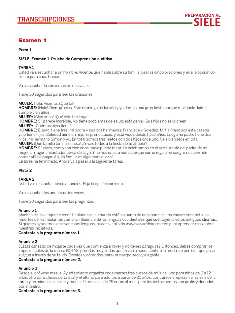 Preparación para el examen SIELE | PDF | Aprendizaje | Guitarras