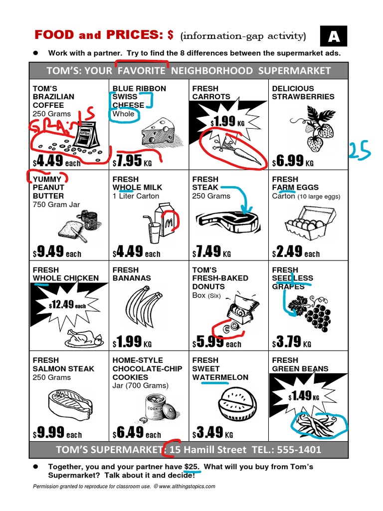 Activity Fooddrinks-Supermarket1 | PDF | Foods | Food And Drink Preparation