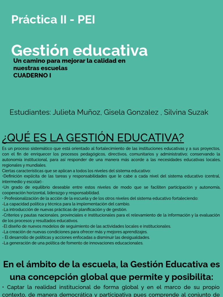 Practica II Power Gestión Educativa | PDF | Método de enseñanza | Aprendizaje
