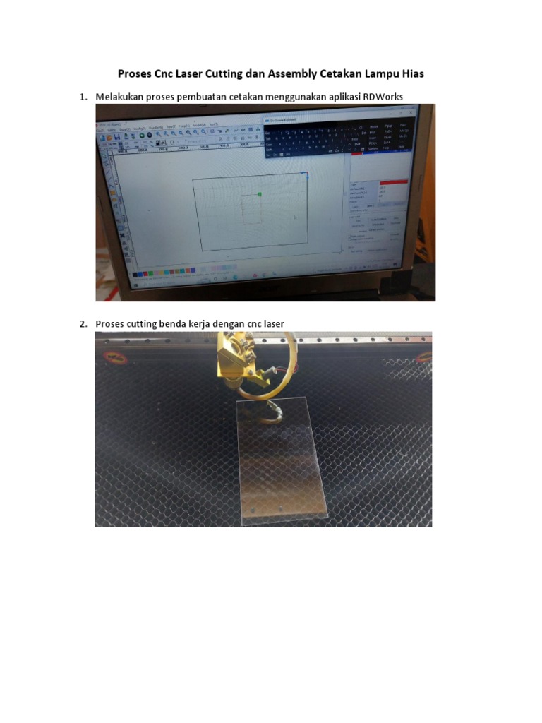 Proses CNC Laser Cutting Dan Assembly Cetakan Lampu Hias | PDF