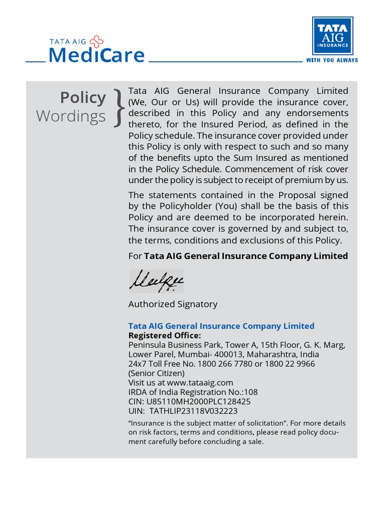 Policy Wordings MediCare 4febccbce7 | Download Free PDF | Hospital ...