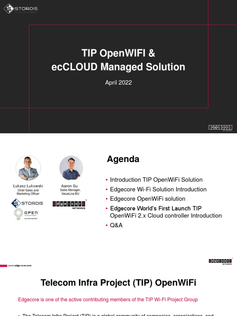 Presentation Webinar STORDIS Edgecore OpenWiFi 2022-04-14 | PDF | Cloud Computing | Wi Fi
