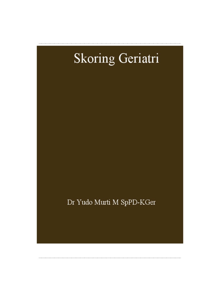 Skoring Geriatri Yudo | PDF